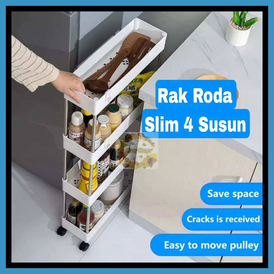 Jual RAK RODA SUSUN 4 SLIM TEMPAT BUMBU DAPUR SLIM RAK 4 TINGKAT SR4S ...