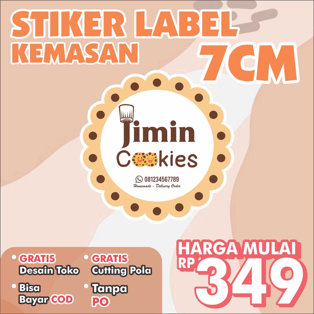 Jual CETAK STIKER LABEL OLSHOP MURAH UKURAN 7 CM (SUDAH CUTTING ...