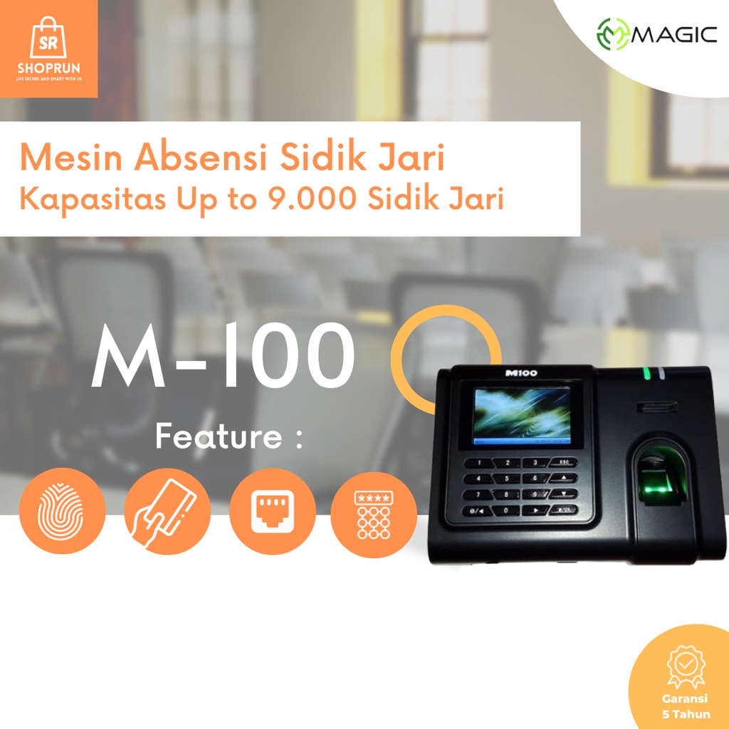 Jual Mesin Absen Fingerprint | Mesin Absensi Sidik jari | PIN | Magic M100 | Shopee Indonesia