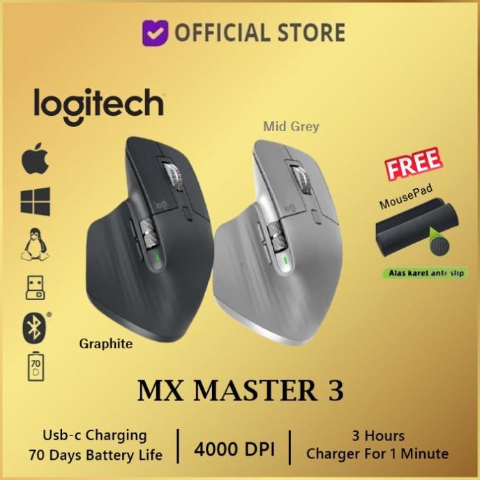 Jual Logitech MX Master 3 Wireless Bluetooth Mouse MX Master3 | Shopee ...