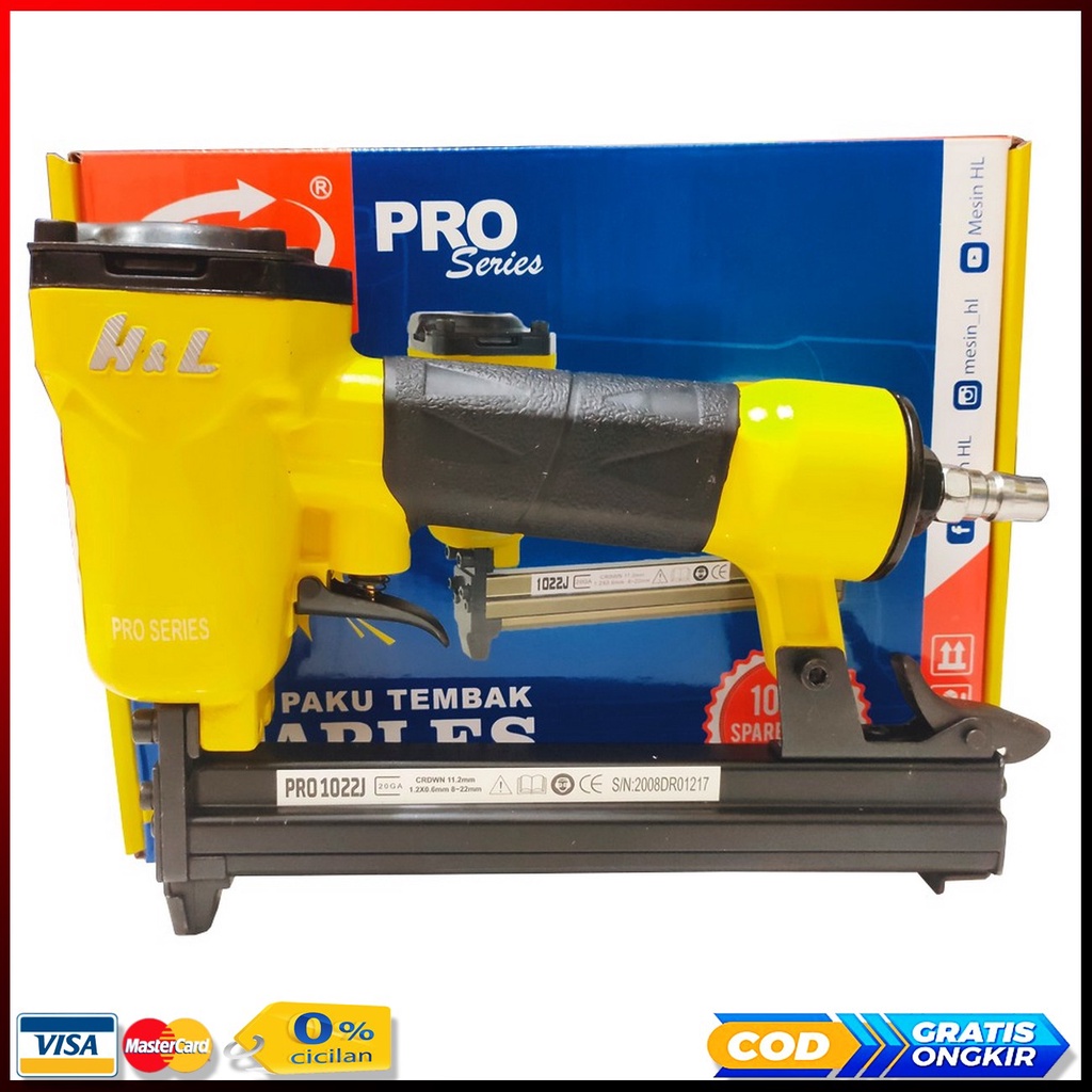 Jual Air Nailer H&L PRO 1022J | Mesin Paku Tembak Model Tapal Kuda ( U ...