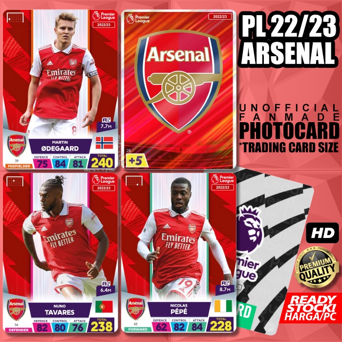 Jual Photocard Player PL ARSENAL 2022/23 Unofficial Trading Card Kartu ...
