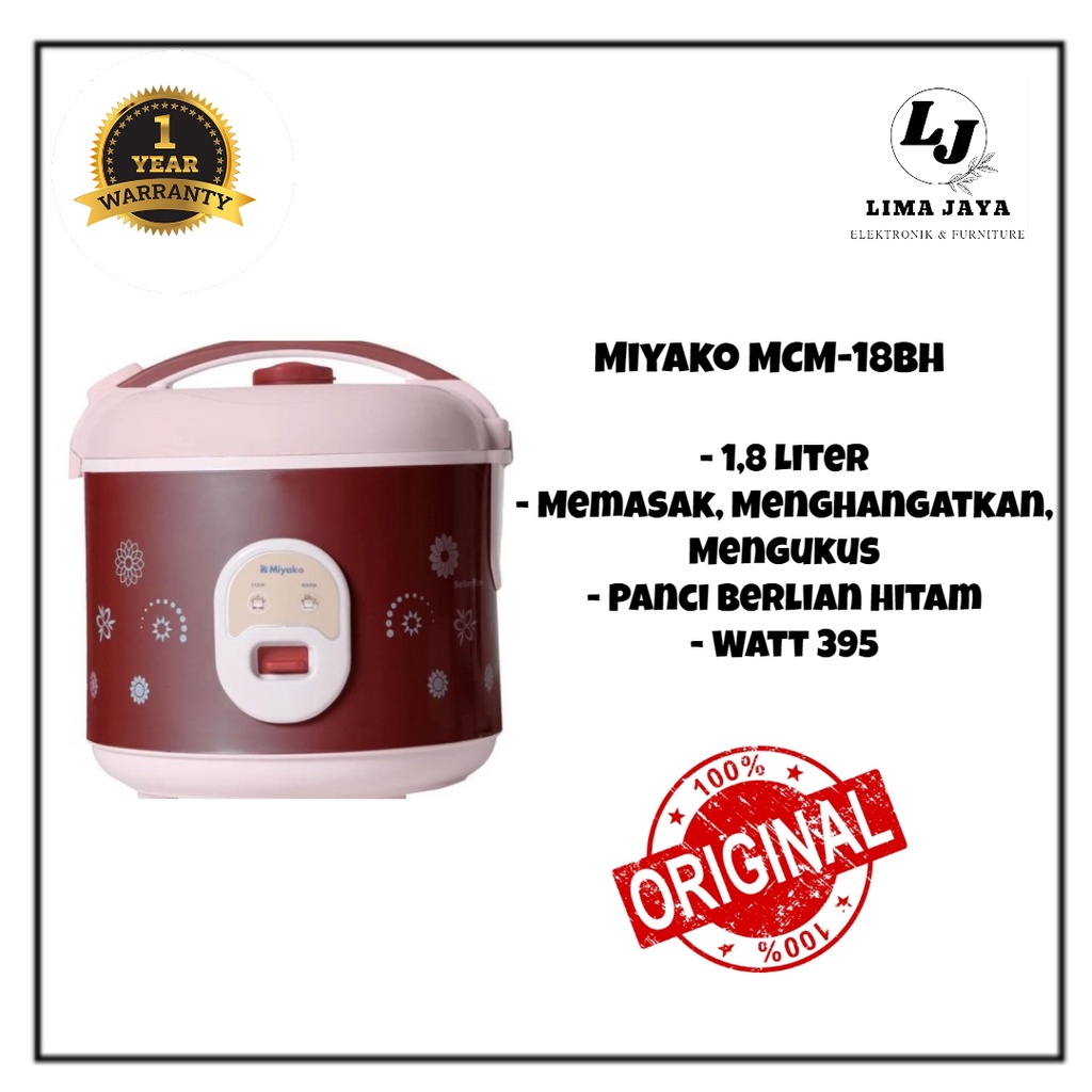 Jual MIYAKO Rice Cooker MCM-18BH Magic com 1,8 liter | Shopee Indonesia