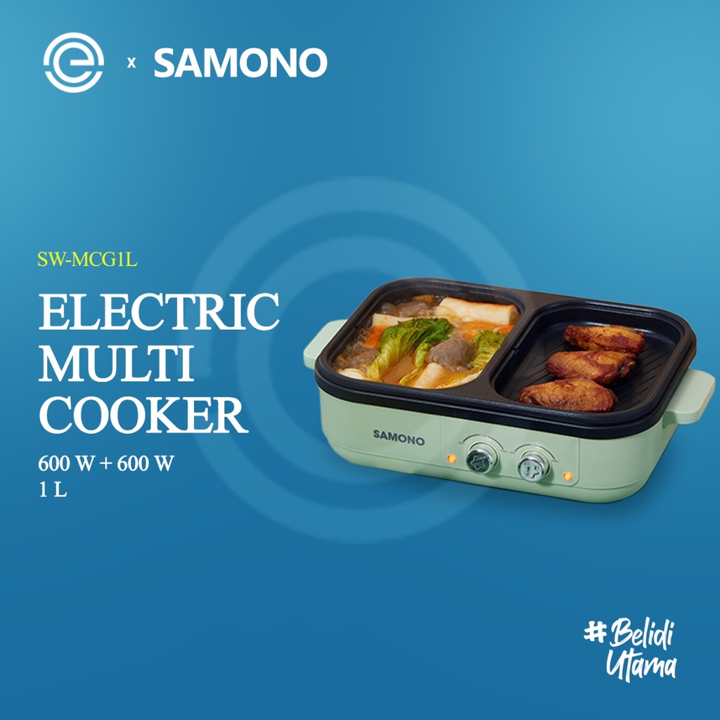 Jual SAMONO Electric Multi Cooker Low Watt 1L 600 W - SW - MCG1L ...