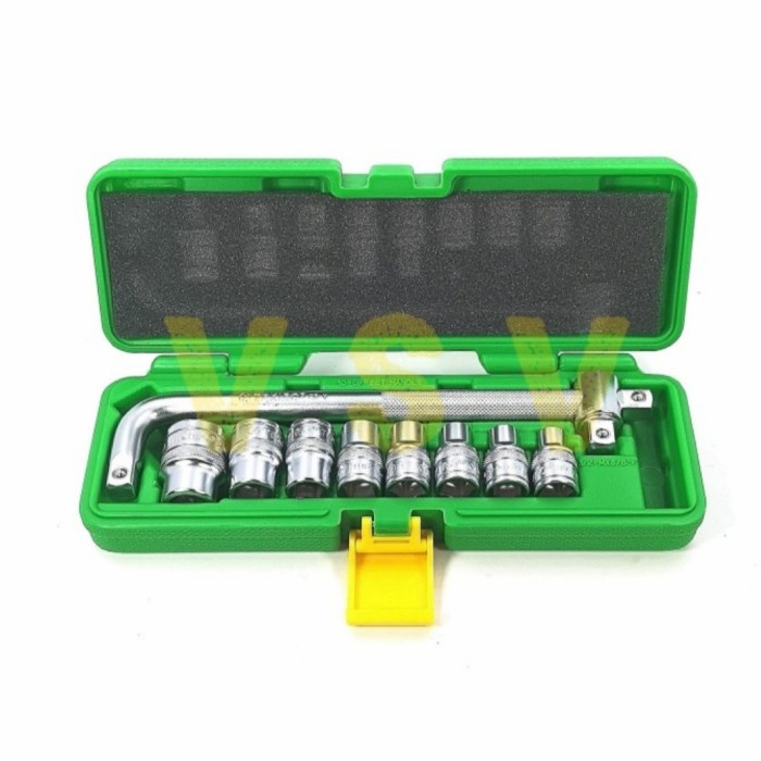 Jual Shock Tekiro Hand Socket Set 10 Pcs 1/2" 8-24Mm Kunci Sok Set Box Plastik | Shopee Indonesia