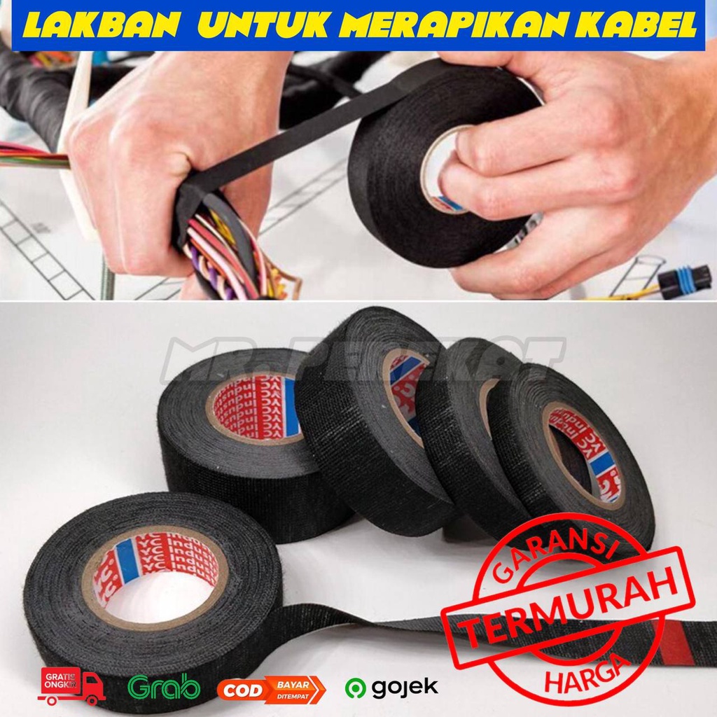 Jual Lakban Kain Bungkus Kabel - Isolasi Kain Kabel - Selotip Kain ...