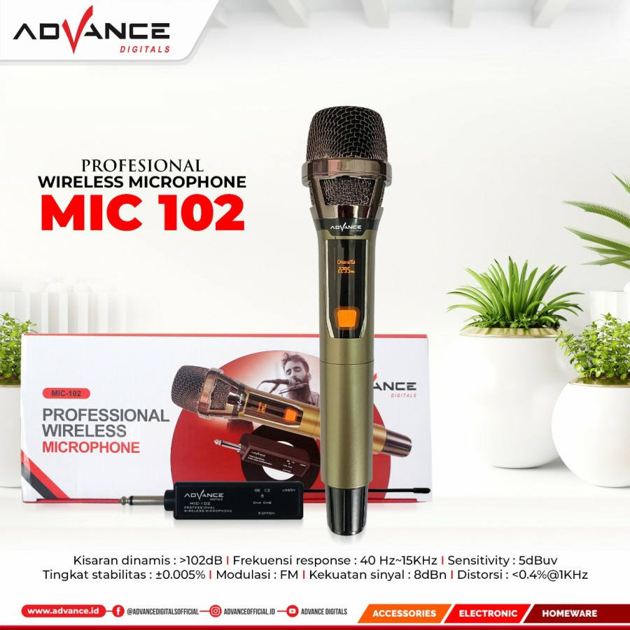Jual mic wireless single advance 102 microphone | Shopee Indonesia