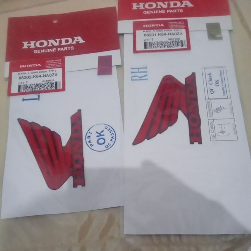 Jual mark wing 90mm type 2 sticker stiker logo lambang sayap honda ...