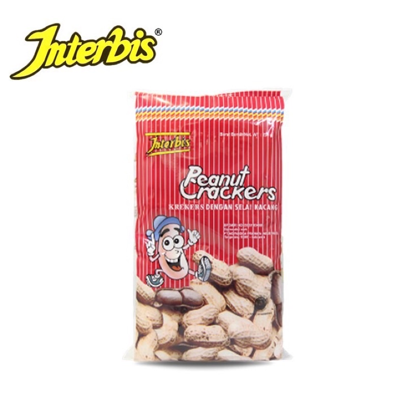 Jual INTERBIS PEANUT CRACKERS ROTI KACANG 300gr | Shopee Indonesia