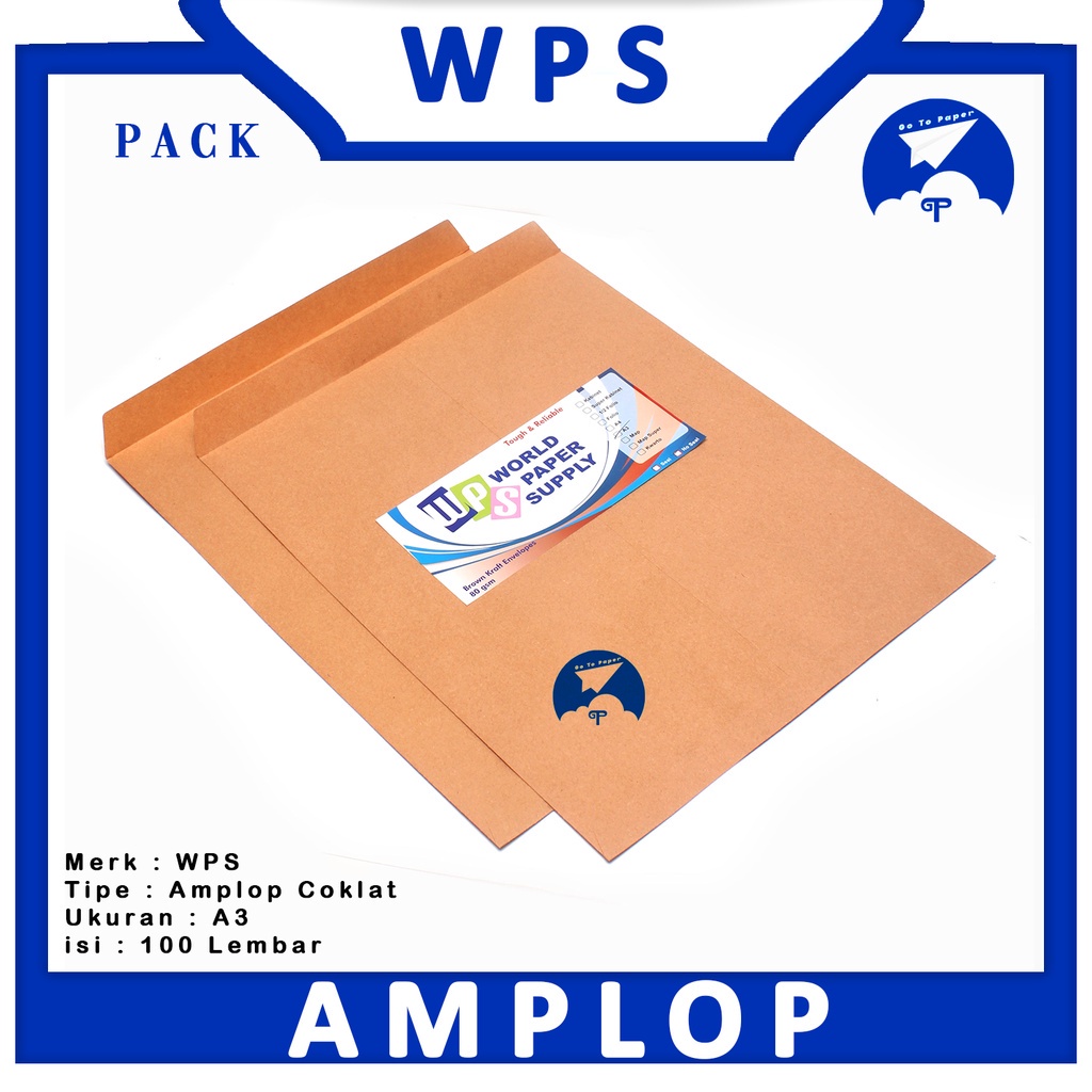 Jual WPS - Amplop Cokelat Polos Ukuran A3 80gsm - Pack | Shopee Indonesia