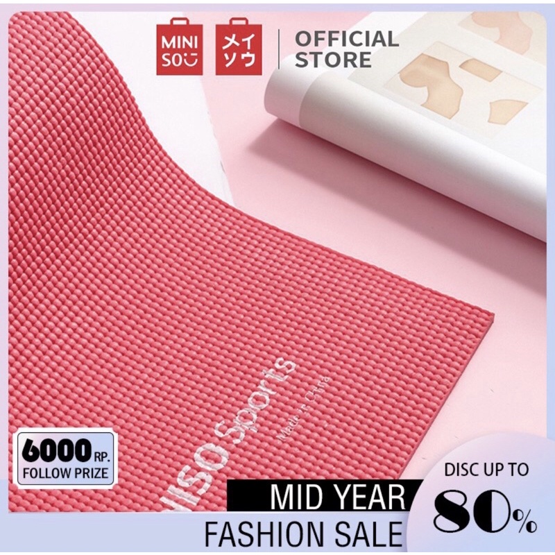Jual MINISO MATRAS YOGA MAT YOGA Anti Slip Karet Berkualitas Lembut 3mm ...