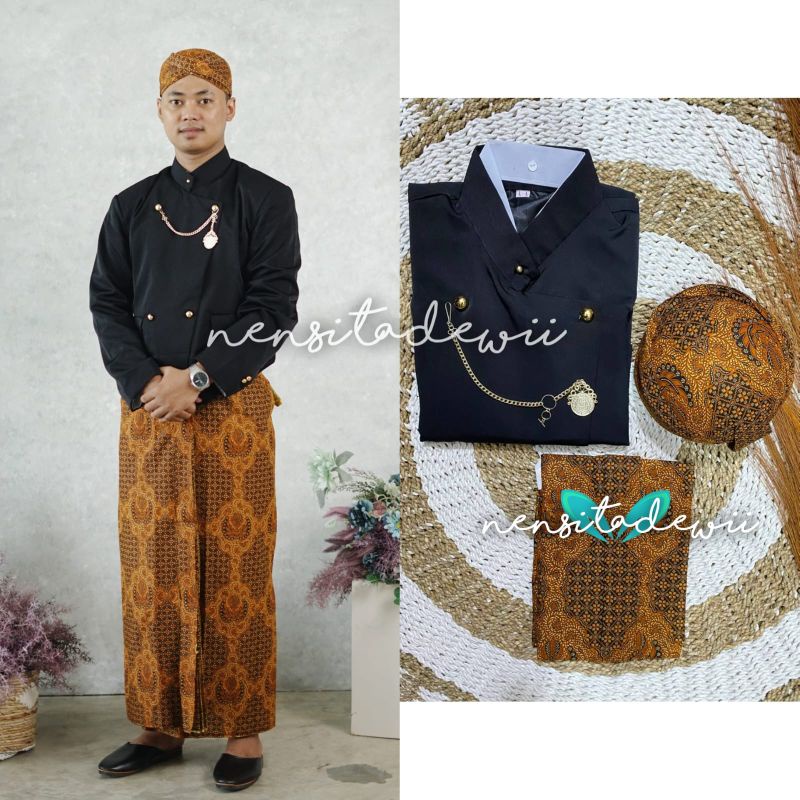 Jual [1 Set, HTSP] Baju Adat Jawa, Model Beskap Solo (Polos) / Motif ...