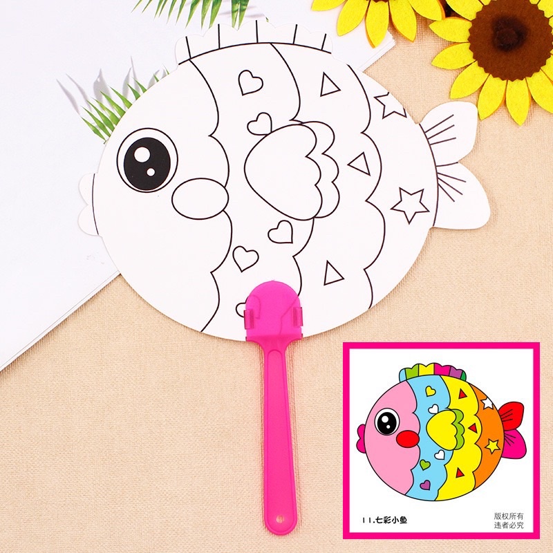 Jual MAINAN EDUKASI ANAK MEWARNAI KIPAS MOTIF / DIY MEWARNAI KIPAS ...