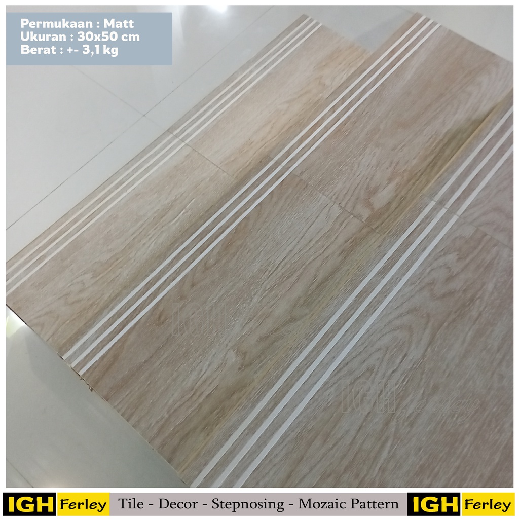 Jual Stepnosing Granit 30x50 Coklat Muda Motif Kayu Rustic Lantai ...