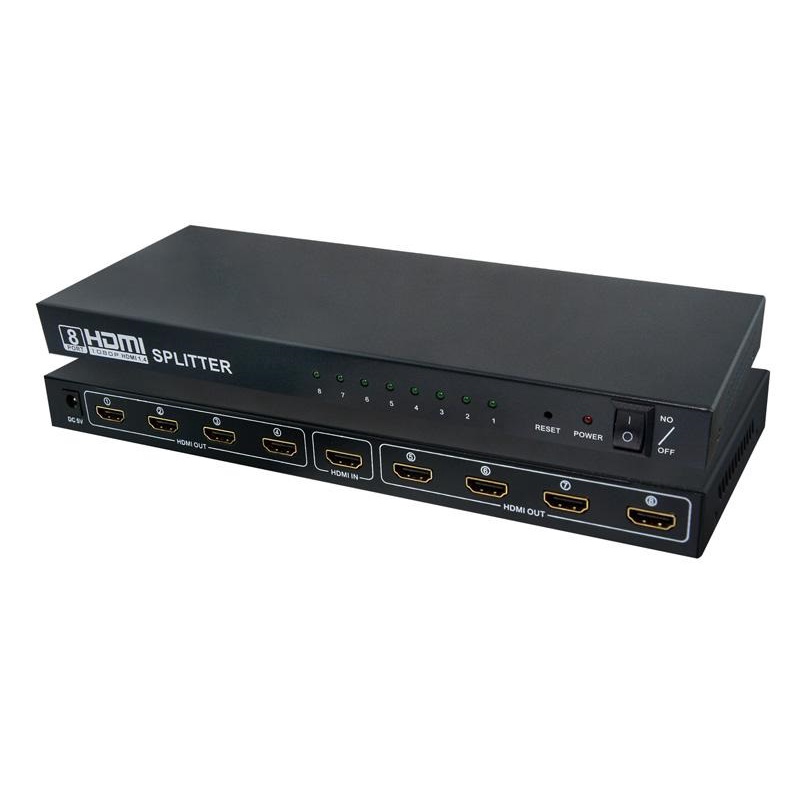 Jual HDMI Splitter 8 Port Support 4k HDMI Display Splitter 1-8 | Shopee ...