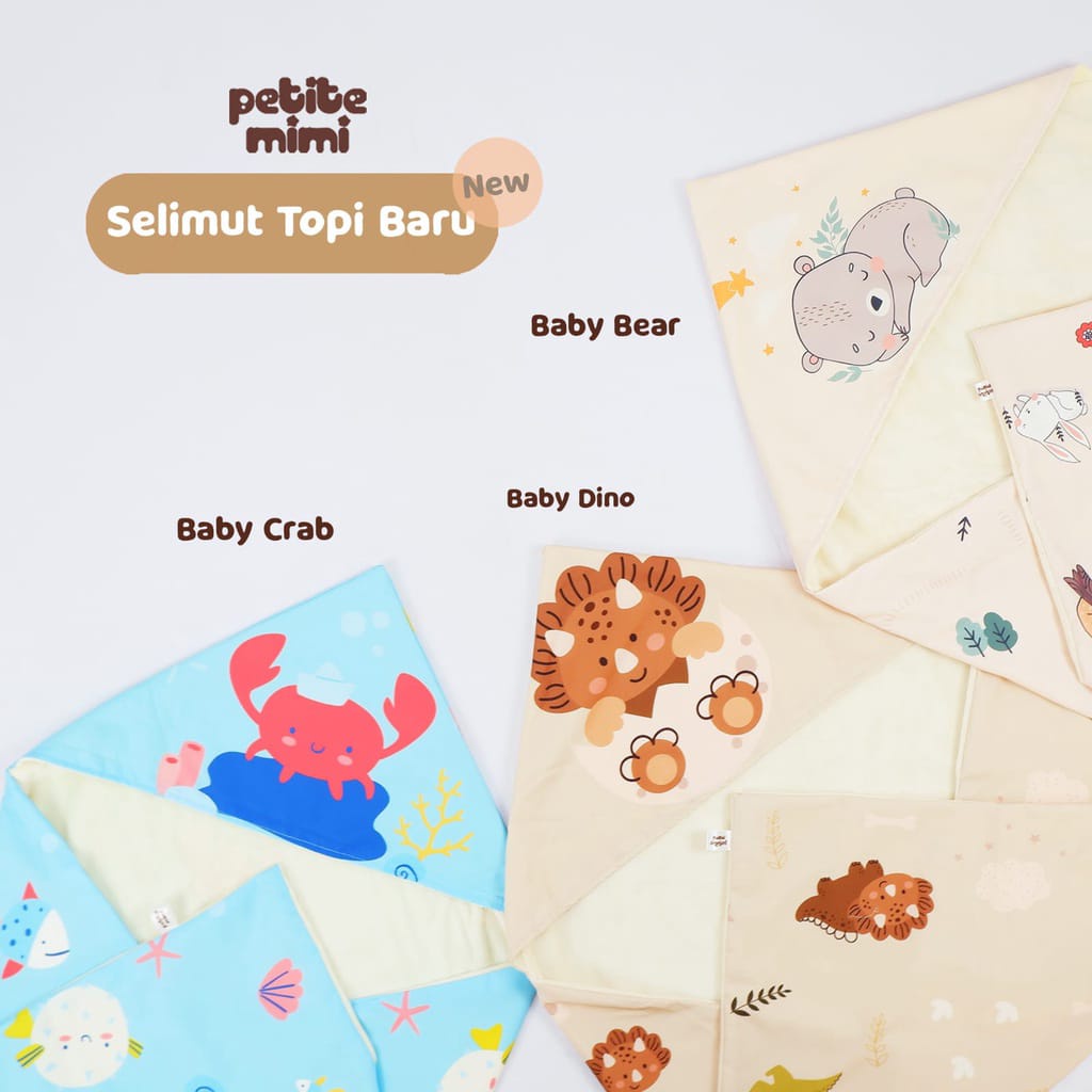 Jual PETITE MIMI - HOODED BLANKET PREMIUM (Selimut Baby) 73cm x73 cm ...