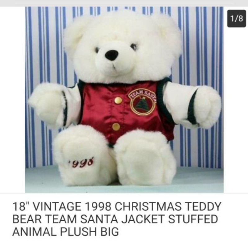 Jual RARE ORIGINAL VINTAGE 1998 CHRISTMAS TEDDY BEAR TEAM SANTA JACKET ...