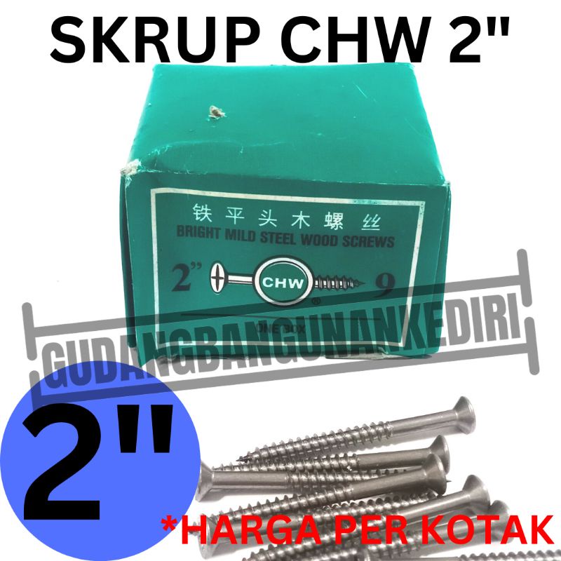 Jual ]1 pack] sekrup skrup kayu chw 2 inch 2inch (+) wood screws chw 2 ...