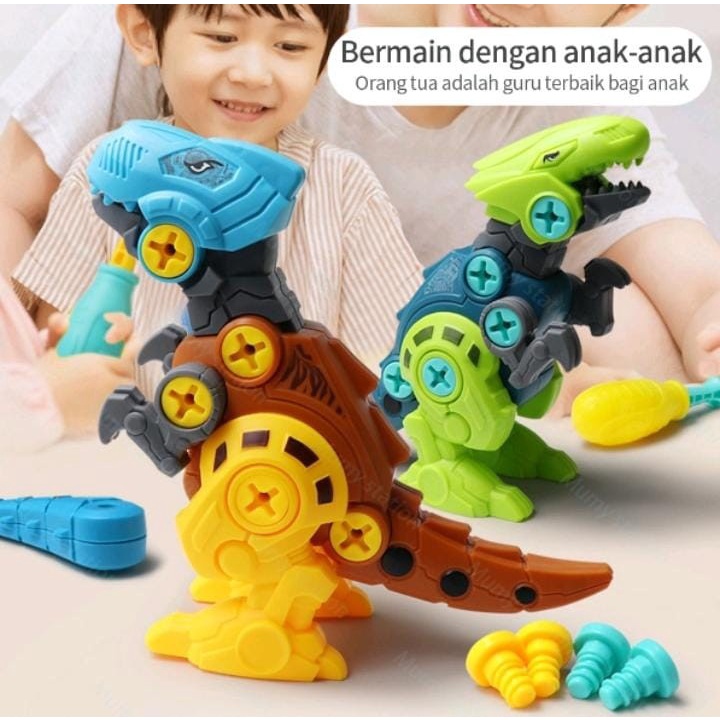 Jual DIY Rakit Pasang Robot Dinosaurus Edukasi Edukatif Obeng Baut ...