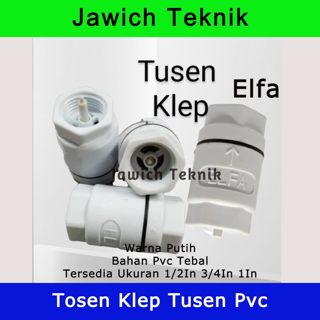 Jual Elfa, Tusen Klep Pvc Tossen Plastik Tosen Kelep Tussen Check Valve ...