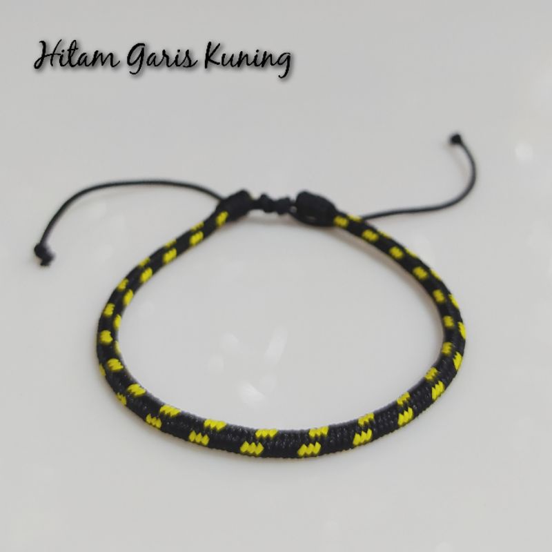 Jual Gelang Etnik Tali Hitam Polos 3,5mm | Shopee Indonesia