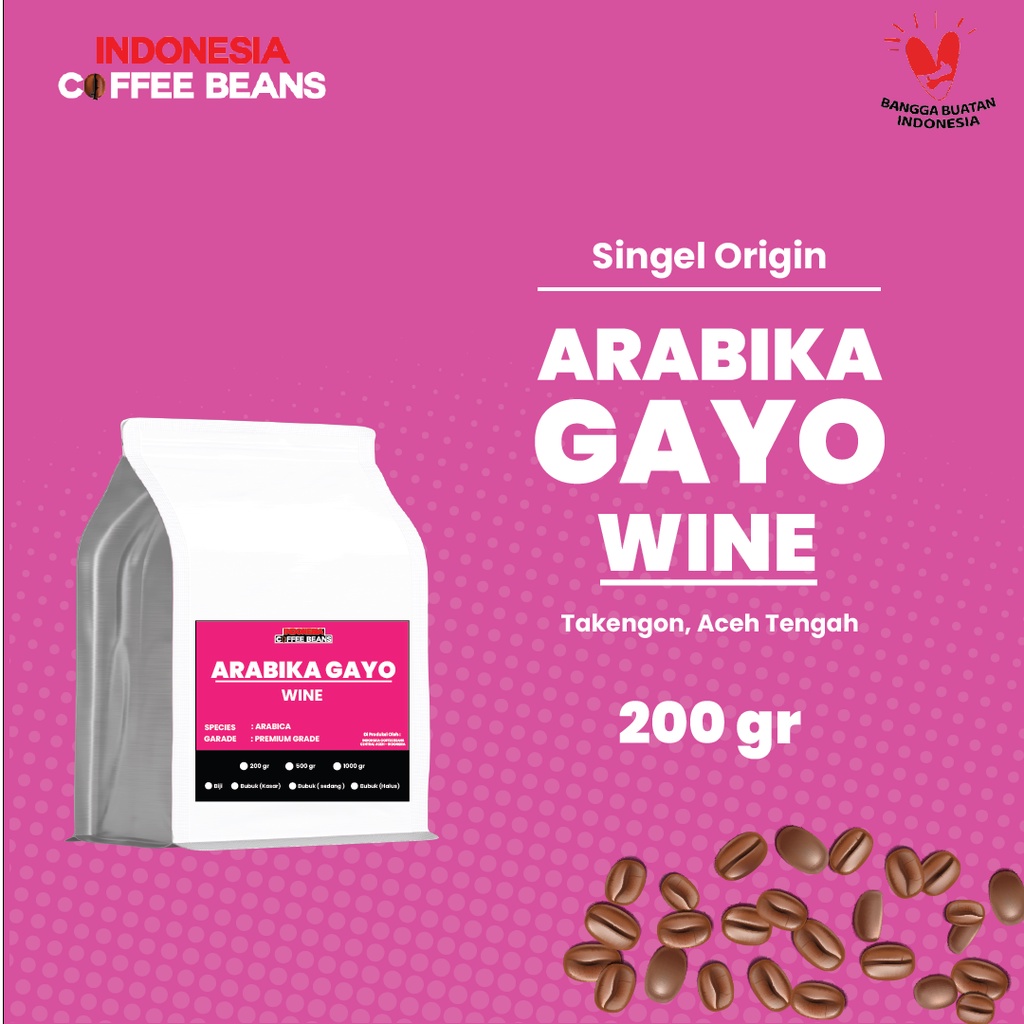 Jual Kopi Arabika Gayo Wine 200 Gram | Wine Single Origin Aceh Gayo ...