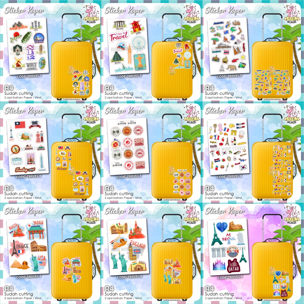Jual Sticker Koper - Travel SERIES Traveling - Luggage Bagasi STIKER ...