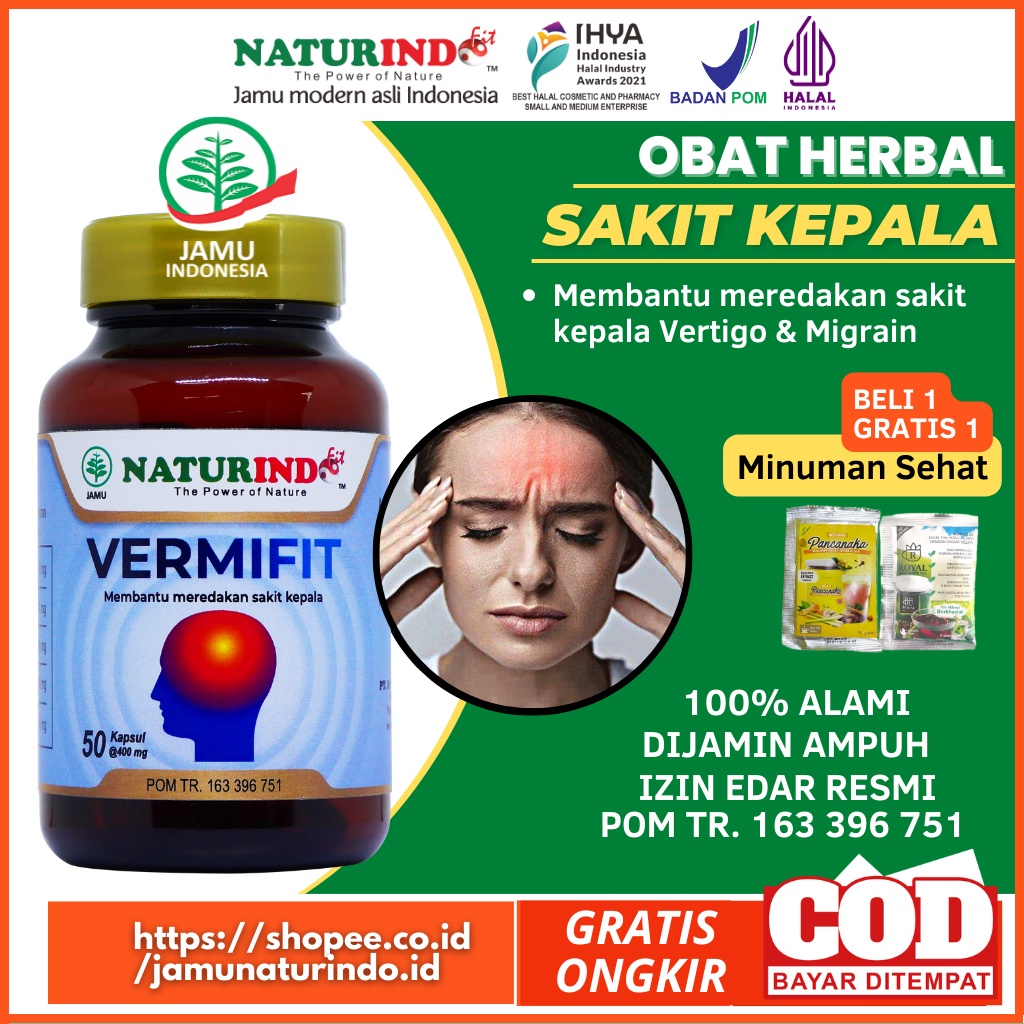 Jual Obat Herbal Sakit Kepala Ampuh Obat Vertigo Alami Migrain Herbal ...