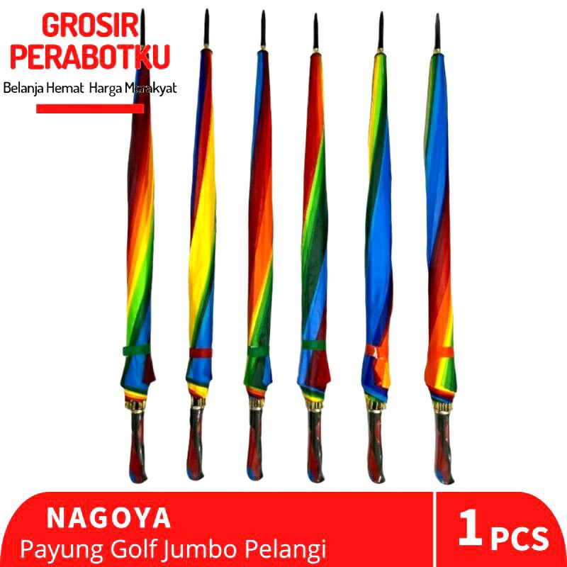 Jual Payung Golf Pelangi Jumbo Besar 16 Jari Murah Kuat & Kokoh Payung ...