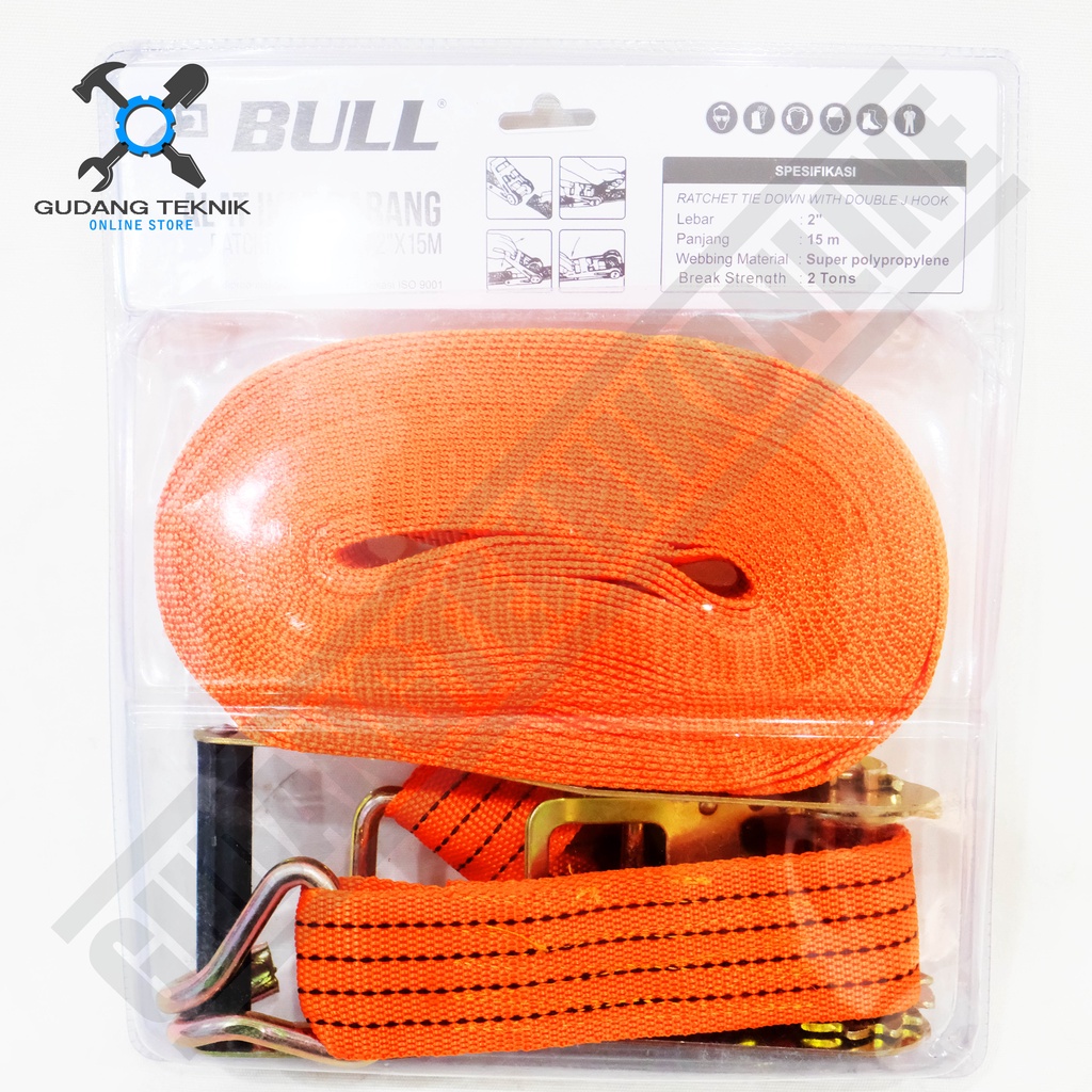 Jual Tali Trek Belt 1" 2" 5M 10M 15M BULL / Tali Pengikat Barang 1 2 ...