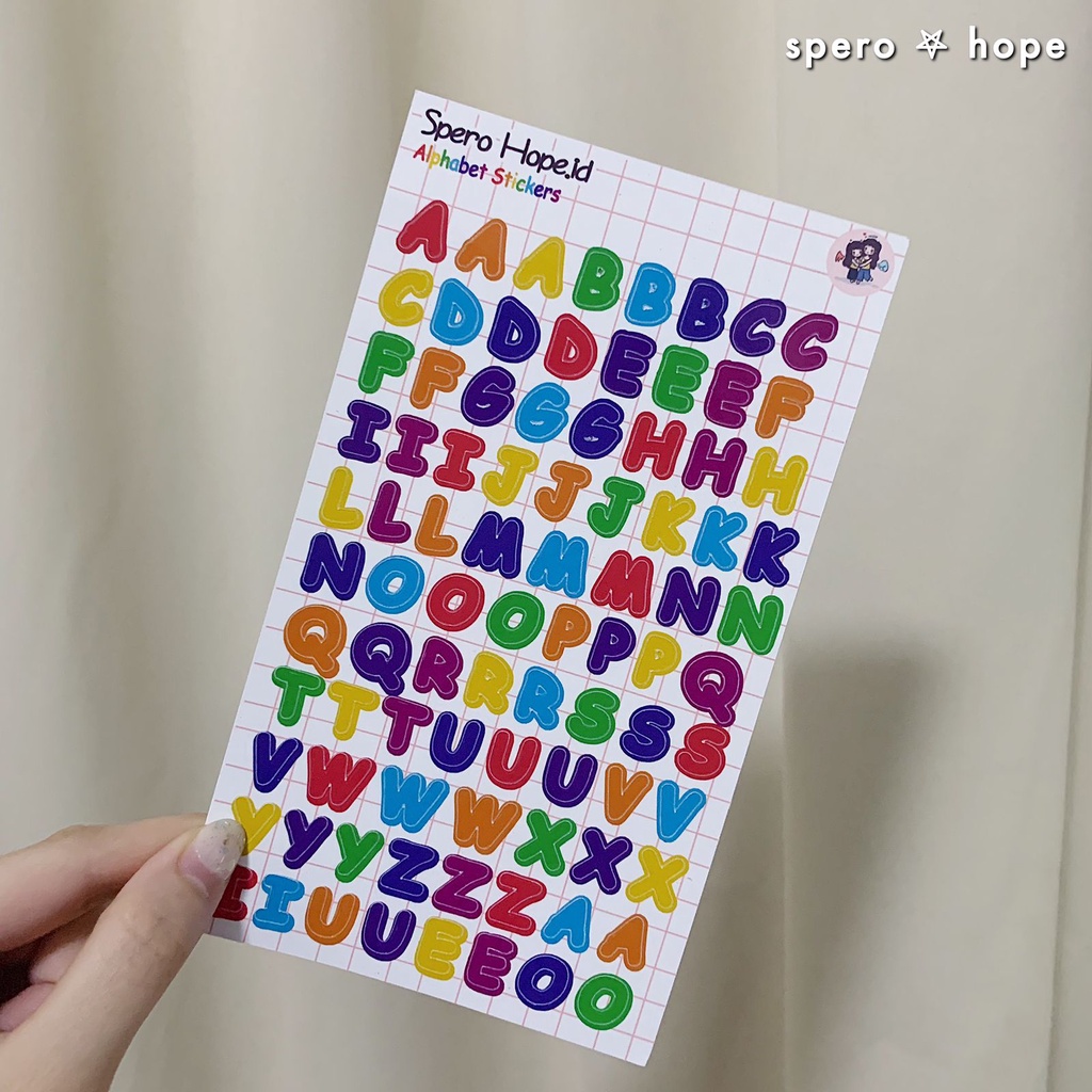 Jual SPEROHOPE - #ALPHABET Cute Rainbow Alphabet Aesthetic Sticker ...
