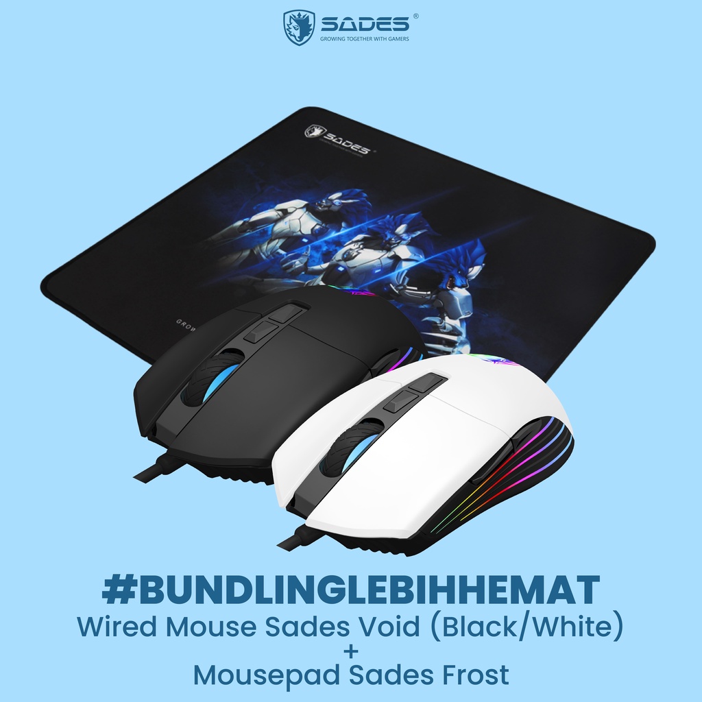 Jual Mouse Sades Void Bundle Mousepad Sades Frost | Shopee Indonesia