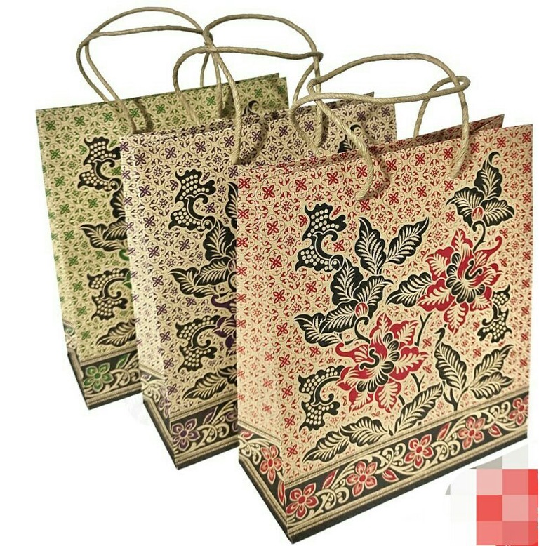 Jual PAPER BAG / TAS KERTAS MOTIF BATIK OKEY (10 PCS) | Shopee Indonesia