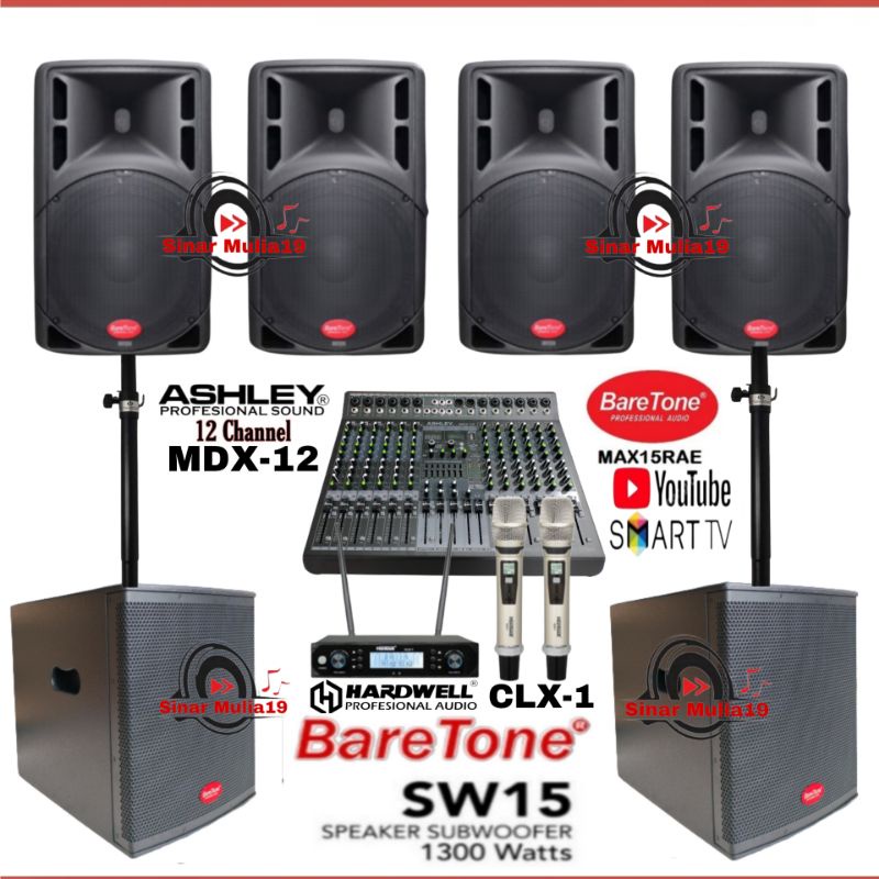 Jual PAKET SOUND SYSTEM 2 BUAH SUBWOOFER BARETONE SW15"15 ORIGINAL 4 ...