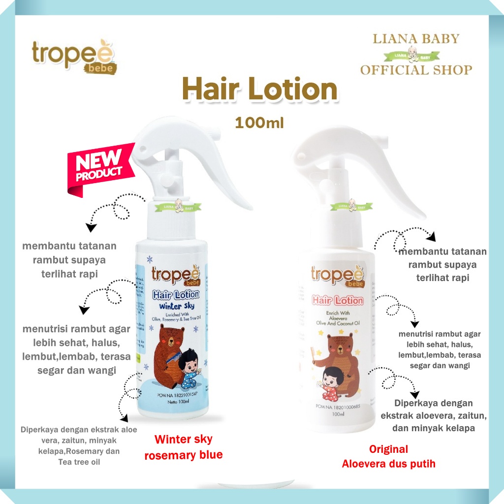 Jual PERA372 PELEMBUT RAMBUT TROPEE BEBE HAIR LOTION 100 ML ed 5/2027 ...
