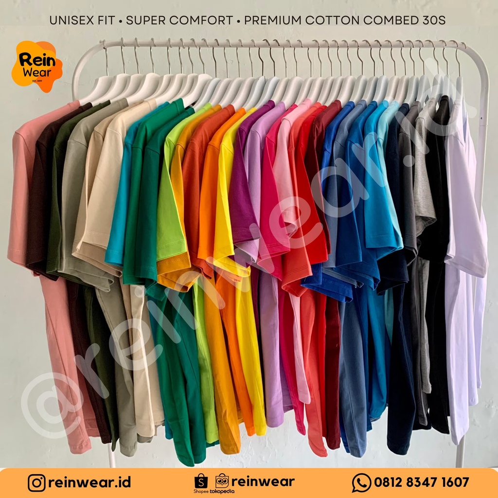 Jual Kaos Polos Katun Combed 30s Premium Cotton Kombet Murah - Rein ...