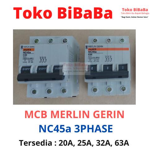 Jual MCB Merlin Gerin NC45a 3 Phase / Fase 20A 25A 32A 63A Non COD | Shopee Indonesia