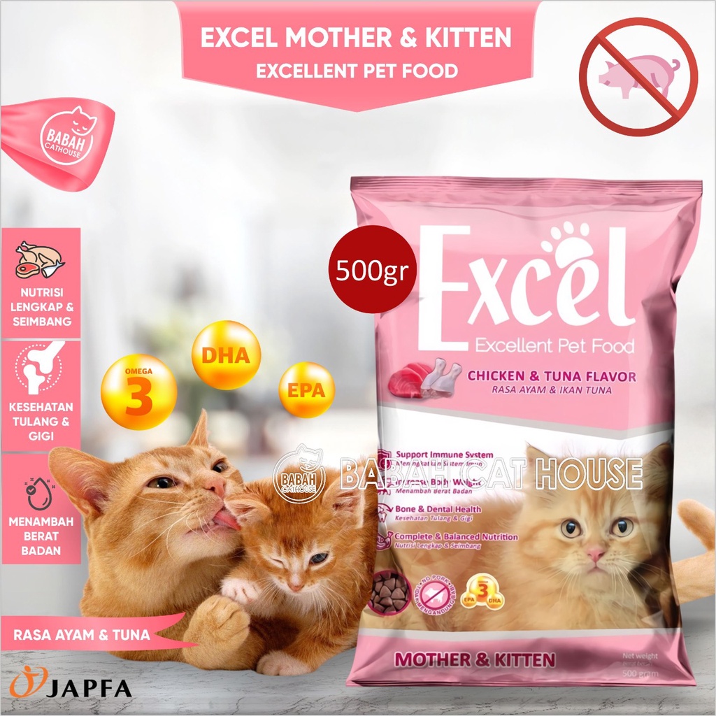 Jual EXCEL MOTHER AND KITTEN 500gr Makanan Kering Anak Bayi dan Induk ...