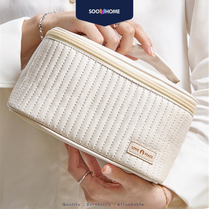 Jual Tas Pouch Makeup Kosmetik Travel Bag Kulit Waterproof Skincare ...