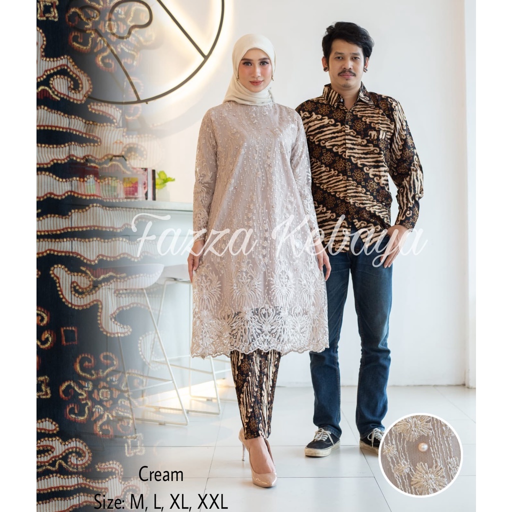 Jual NEW SET KEBAYA TUNIK TILE COUPLE BATIK PRIA MODERN/STELAN KEBAYA ...