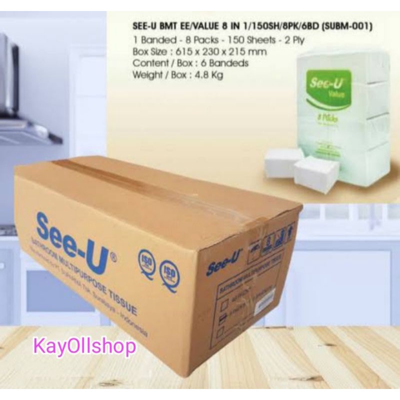 Jual Tissue See U Multipurpose Pop Up 150 Sheet 8 in 1 - 1 Dus 6 Bunded ...