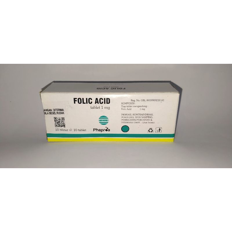 Jual ASAM FOLAT 1MG FOLIC ACID 1MG | Shopee Indonesia
