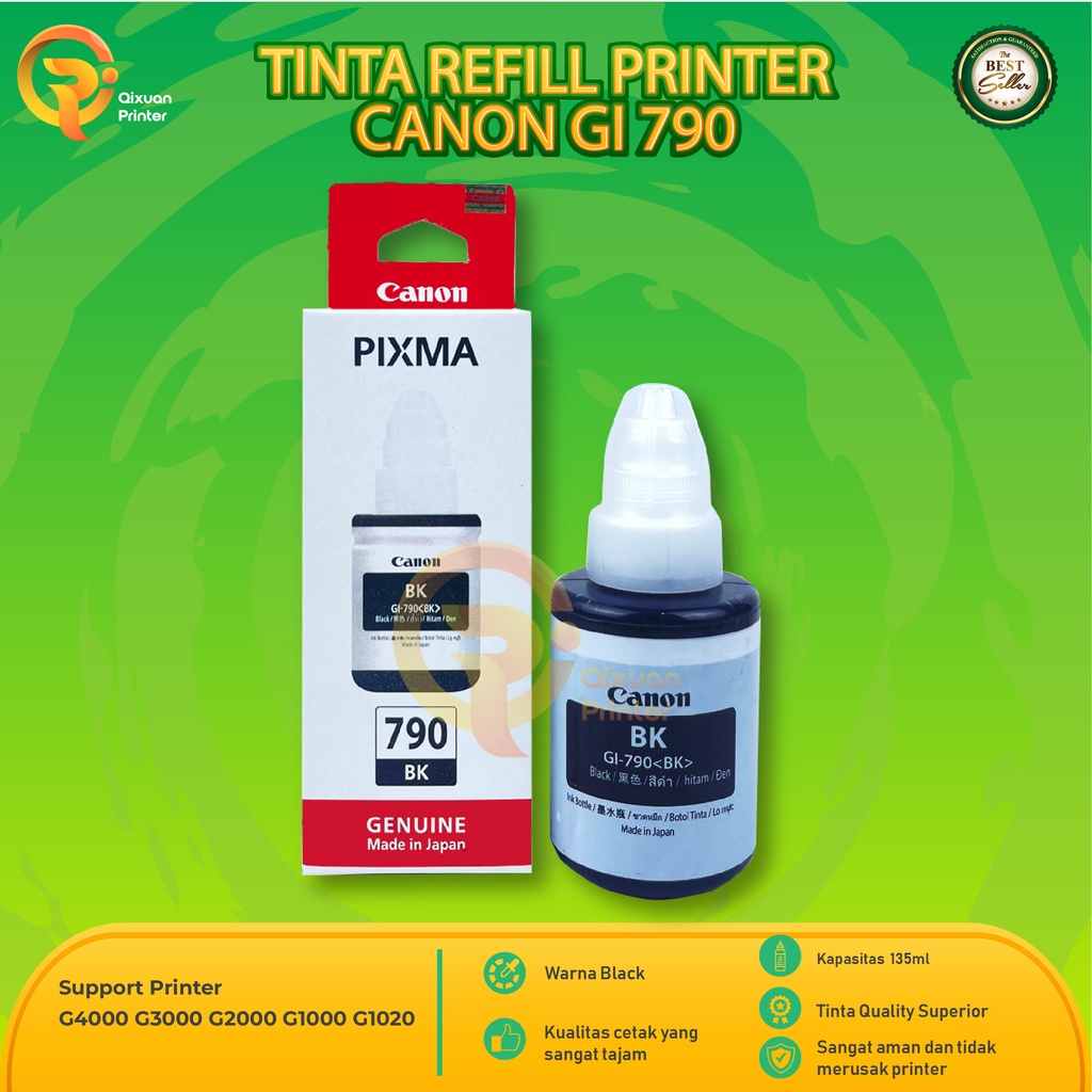 Jual Tinta Canon GI-790 Hitam Untuk Printer G1010 G2000 G2010 G3000 ...