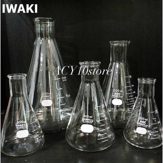 Jual Iwaki Erlenmeyer Flask 250Ml, 300Ml, 500Ml, 1000Ml, 2000Ml | Shopee Indonesia
