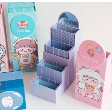 Jual Bos Kotak Pensil Karton Berdiri Tingkat Pin/Cermin/Pencil Box ...