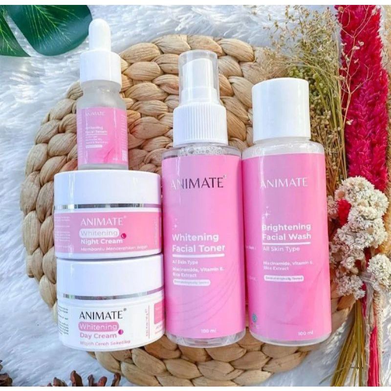 Jual PAKET ANIMATE INSTANT WHITENING SERIES 5IN1 WHITENING CREAM free ...