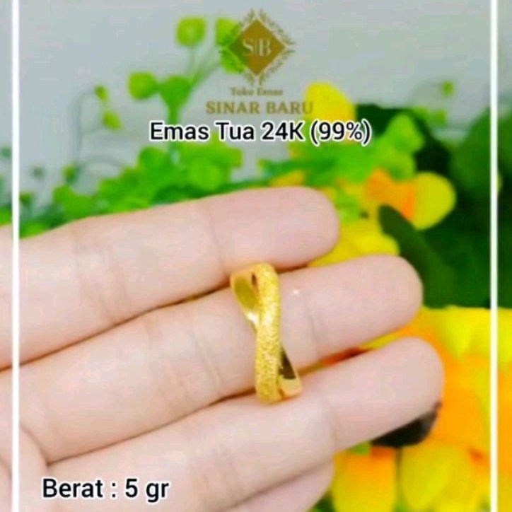 Jual Cincin Model Infinity 5 gram Emas Asli 24K (99%) | Shopee Indonesia