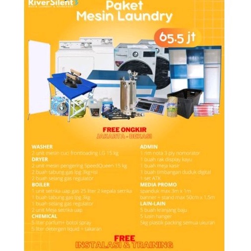 Jual paket usaha laundry profesional siap jalan 65.5 juta | Shopee ...