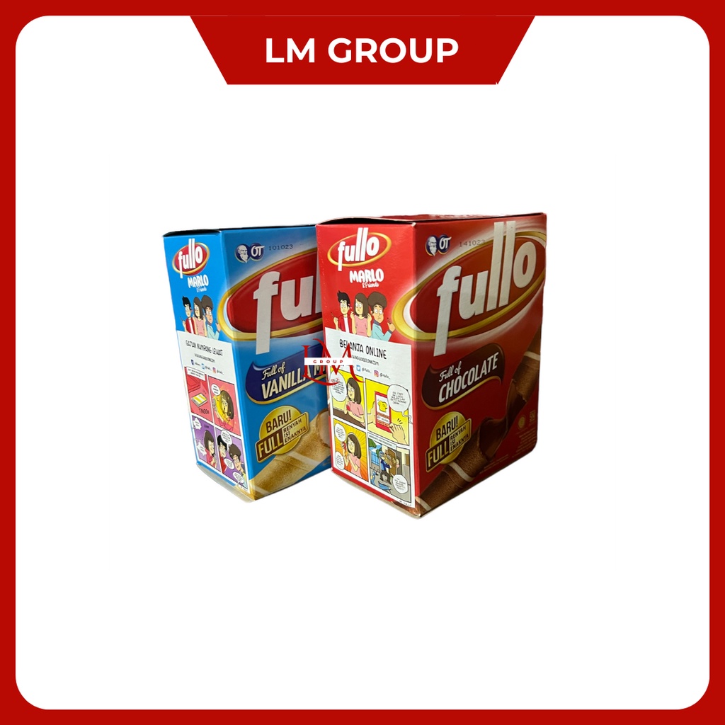 Jual Fullo Wafer Roll Rasa Vanilla/Chocolate 1 Box Isi 24 Pcs @8gr ...