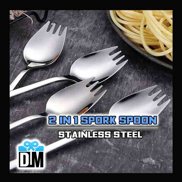 Jual Senpu Sendok Garpu Stainless 2 in 1 Spork Spoon Fork Stainless ...